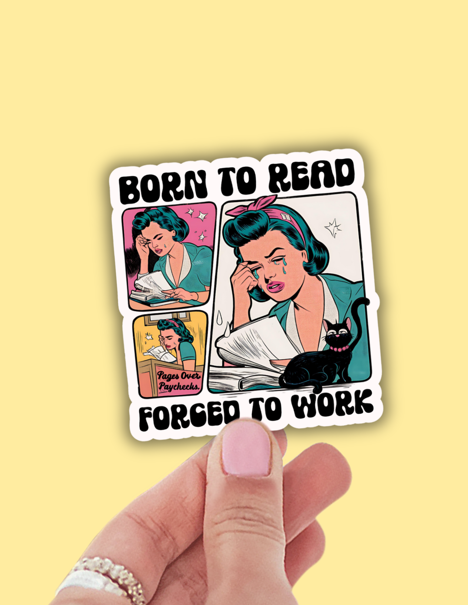 Born to read funny bookish vinyl sticker,funny stickers – Lady Lair ...